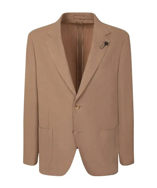 LARDINI Single-breasted Tailored Blazer - Beige