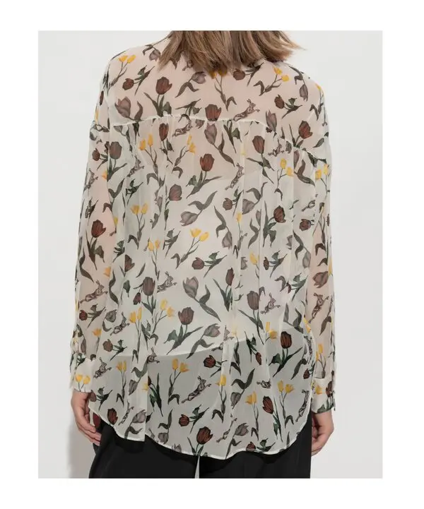 Marni Floral Printed Long Sleeve Shirt - Gray