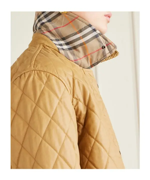 Burberry Shearling Collar Quilted Jacket