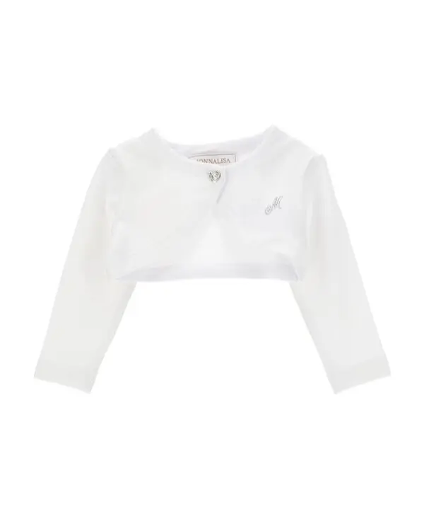 Monnalisa Embellished Bolero Top - White