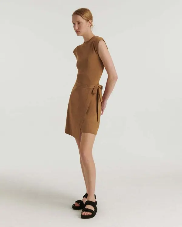 YVES SALOMON Sleeveless Dress With Waist Belt