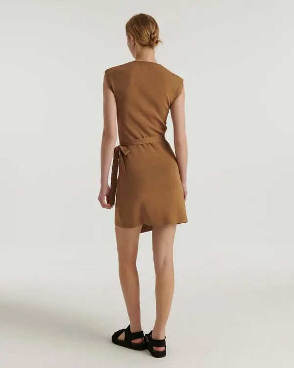 YVES SALOMON Sleeveless Dress With Waist Belt