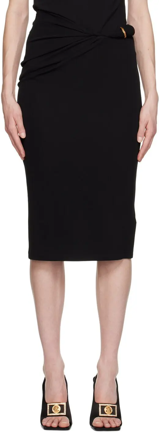 Versace Gathered-detail Midi Skirt