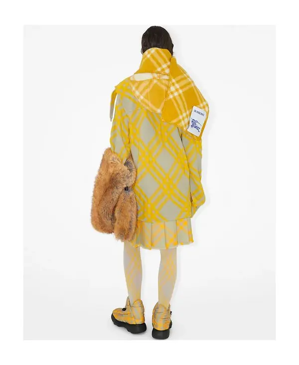 Burberry Long Sleeve Check Shirt With Shoulder Trim And Zip Pockets