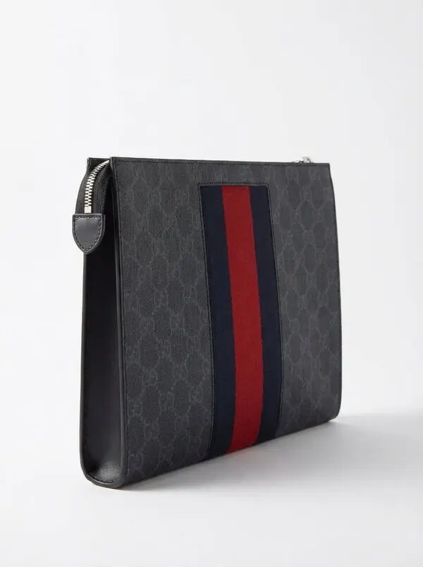 Gucci Gg Supreme Web Cosmetic Case - Black
