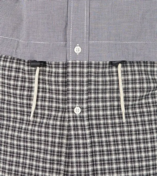 Comme Des Garçons Checkered Drawstring Shirt Black/white