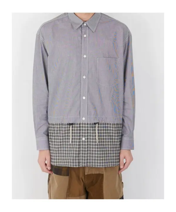 Comme Des Garçons Checkered Drawstring Shirt Black/white