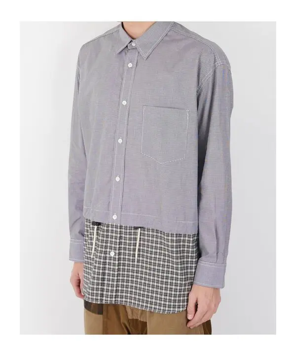 Comme Des Garçons Checkered Drawstring Shirt Black/white