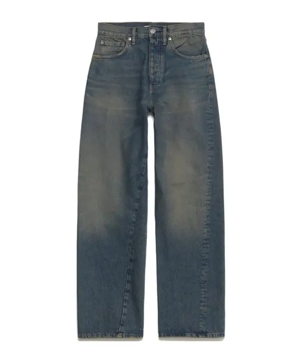 SUNFLOWER Logo Patch Straight-leg Jeans - Dirty Blue