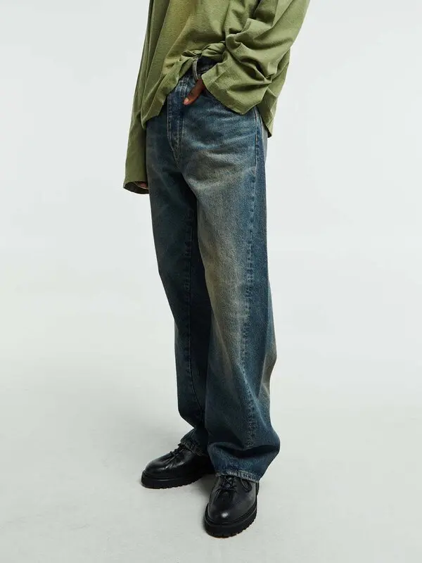 SUNFLOWER Logo Patch Straight-leg Jeans
