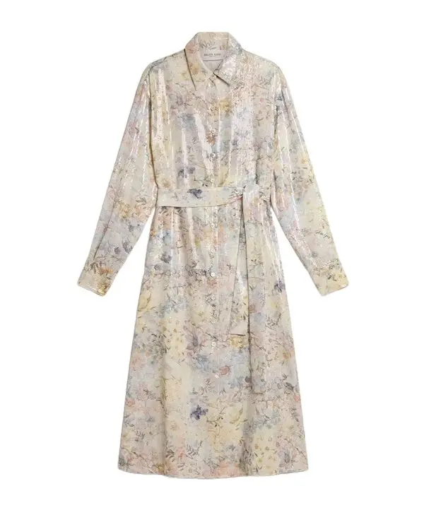 GOLDEN GOOSE Multicolor Sequined Floral Shirt Dress - Multi-color