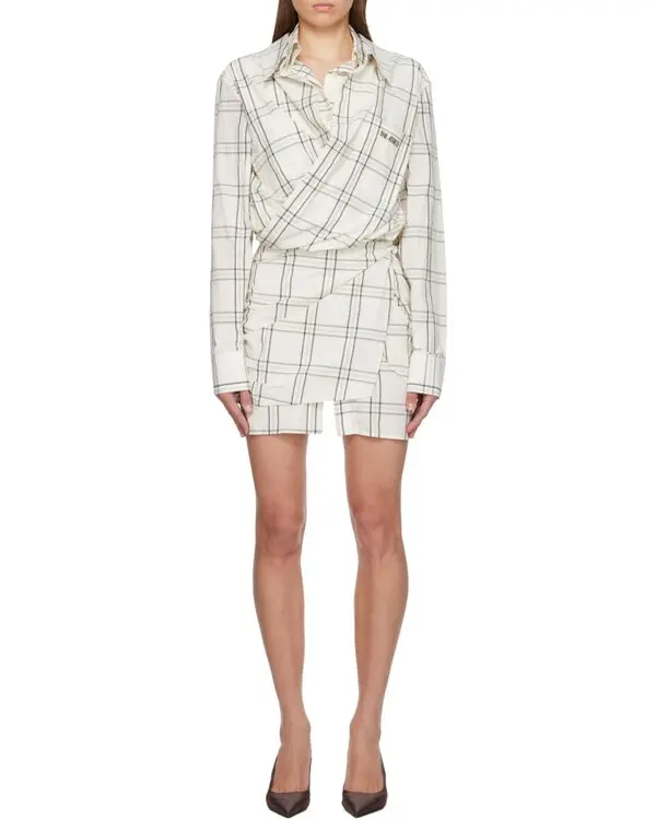 Attico Draped Check Shirt