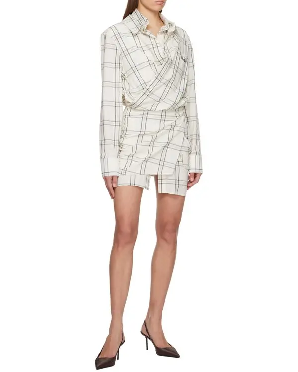 Attico Draped Check Shirt