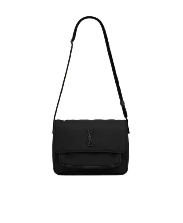 Saint Laurent Niki Foldover Top Messenger Bag - Black