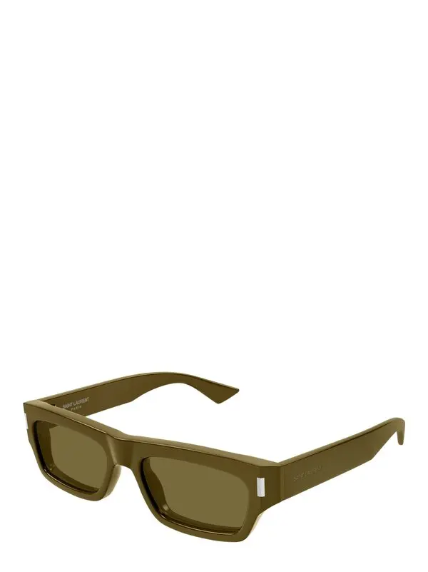 Saint Laurent Rectangle Frame Sunglasses - Brown