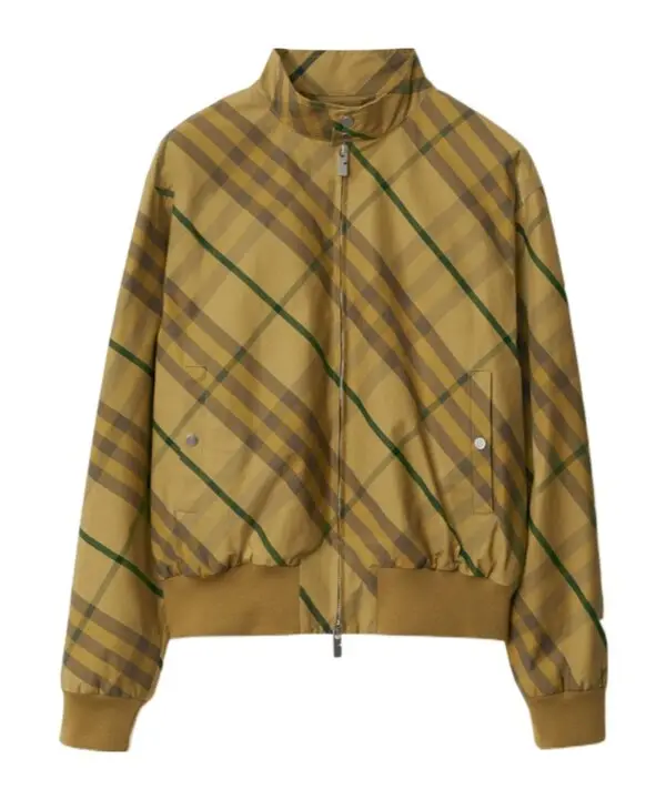 Burberry Checked Zip Bomber Jacket - Brown