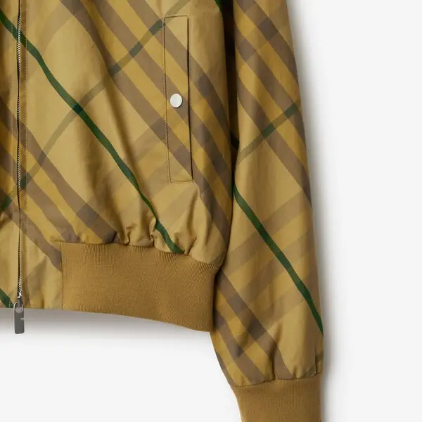 Burberry Checked Zip Bomber Jacket - Brown