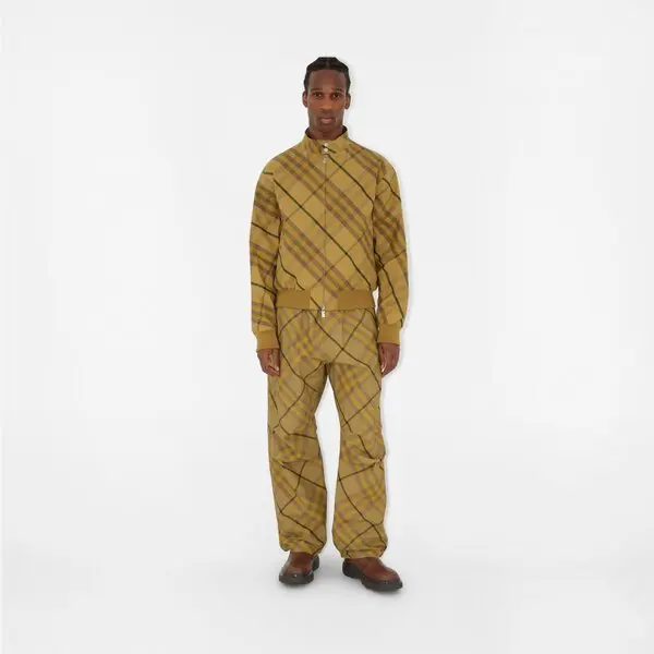 Burberry Checked Zip Bomber Jacket - Brown