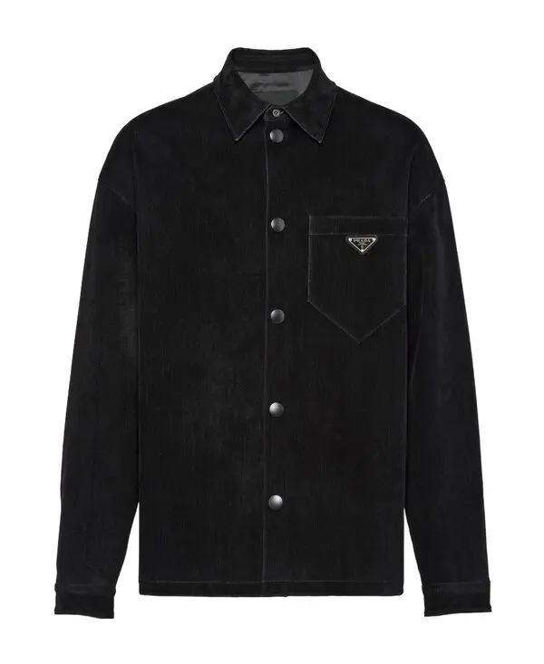 Prada Logo Plaque Button-up Shirt