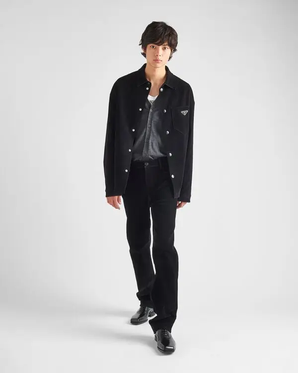 Prada Logo Plaque Button-up Shirt