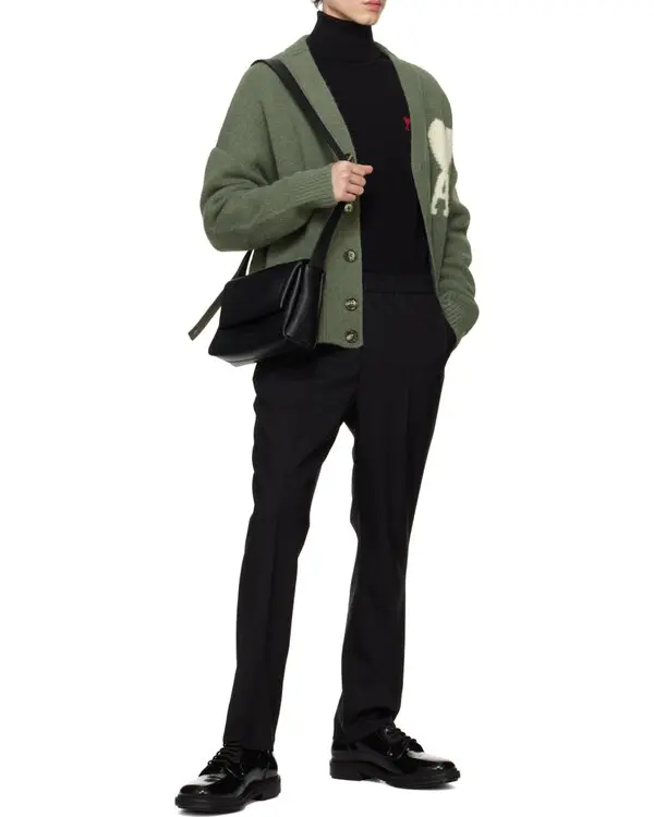 Ami Tailored Straight-leg Pants - Black