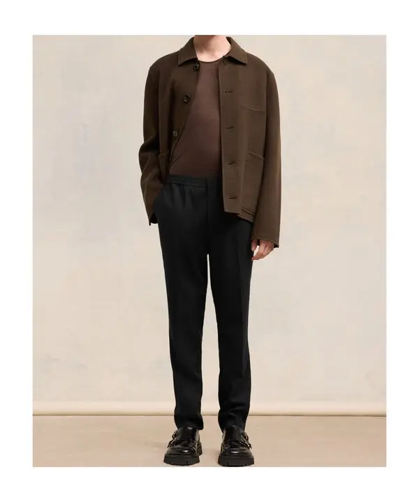 Ami Tailored Straight-leg Pants - Black