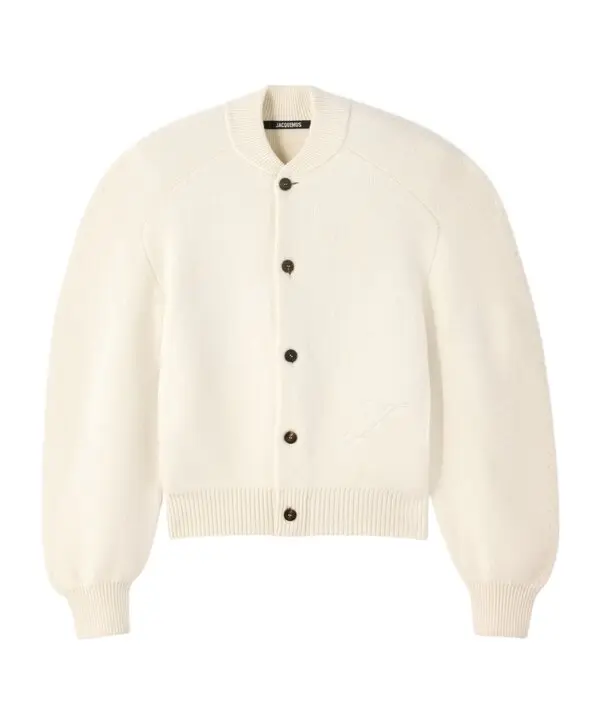 Jacquemus The Pallone Knitted Cardigan - White