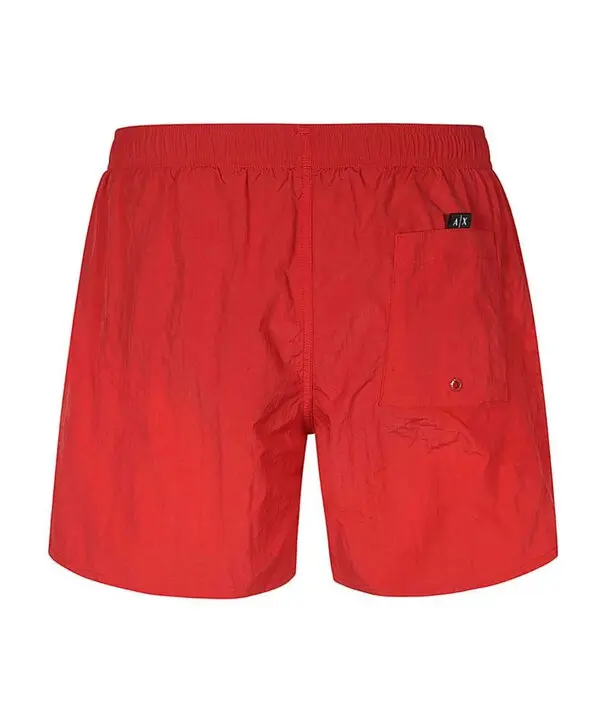 Armani Exchange Rope Waist Swimming Trunks With Logo Detail - Red