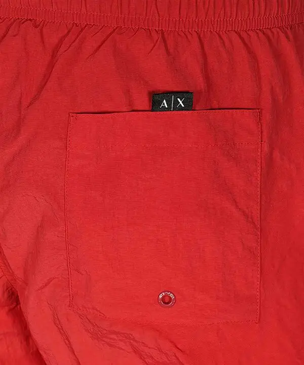 Armani Exchange Rope Waist Swimming Trunks With Logo Detail - Red