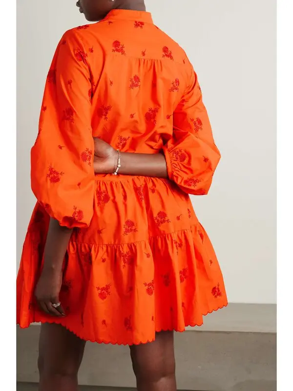 Erdem Laminated Floral Embroidered Midi Dress