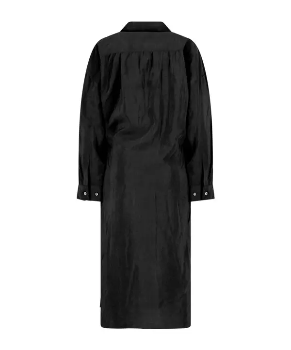 LEMAIRE Twisted Midi Shirt Dress - Black