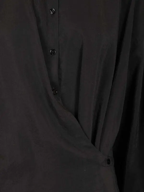 LEMAIRE Twisted Midi Shirt Dress - Black