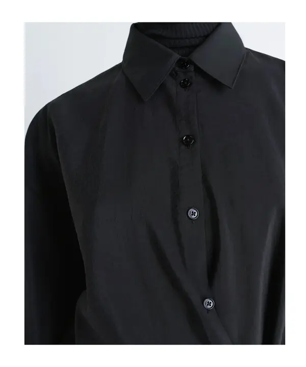 LEMAIRE Twisted Midi Shirt Dress - Black