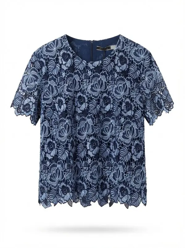 Sportmax Short-sleeved Lace Top - Black