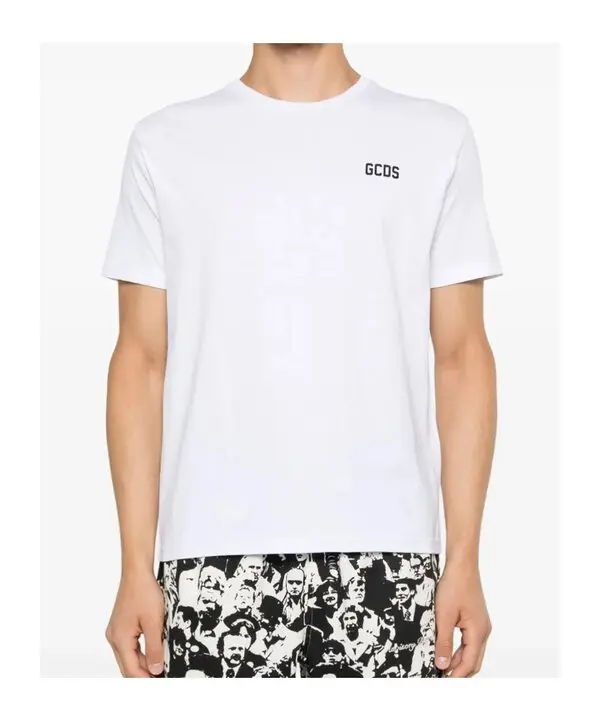 Gcds Low Bond Logo-print T-shirt - Whiteblack