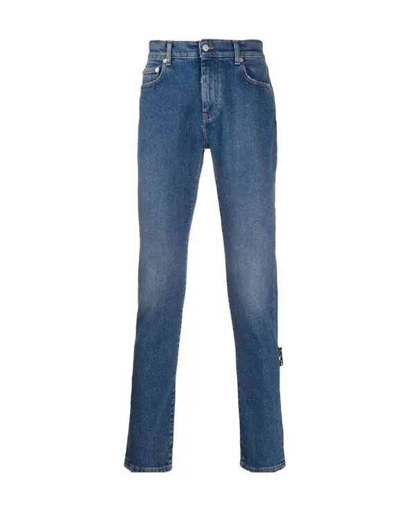 Off-White Logo Print Slim-fit Jeans