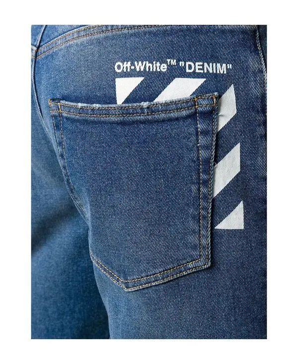 Off-White Logo Print Slim-fit Jeans