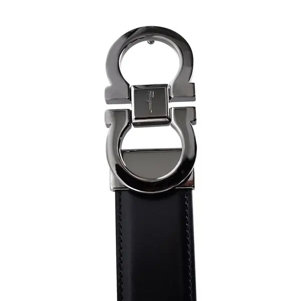 FERRAGAMO Gancini Reversible Belt - Black