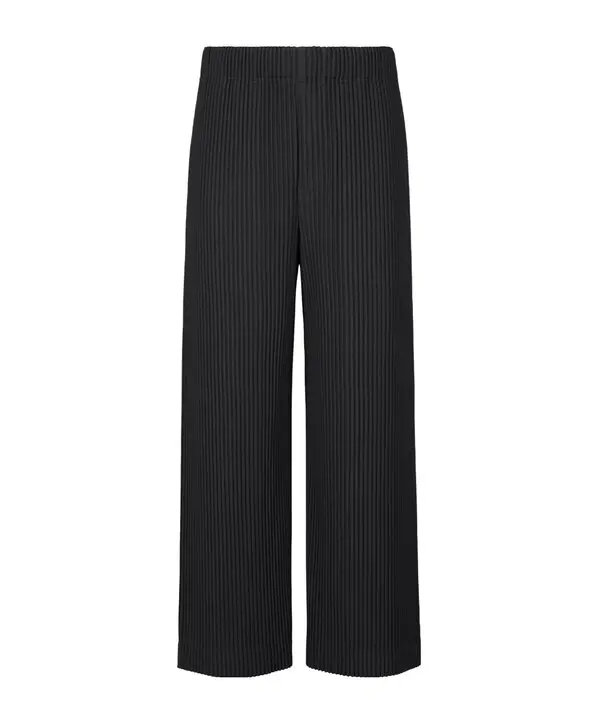 Issey Miyake Homme Plissé Pleated Wide-leg Trousers - Black