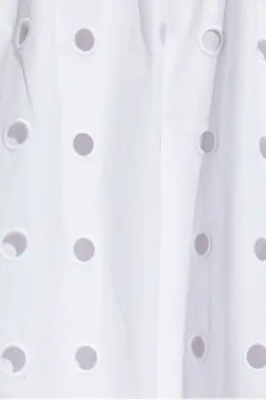 Posse Open-cut Dots Midi A-line Skirt - White