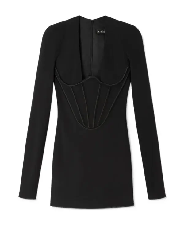 Versace V-neck Corset Cocktail Dress
