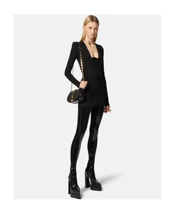 Versace V-neck Corset Cocktail Dress