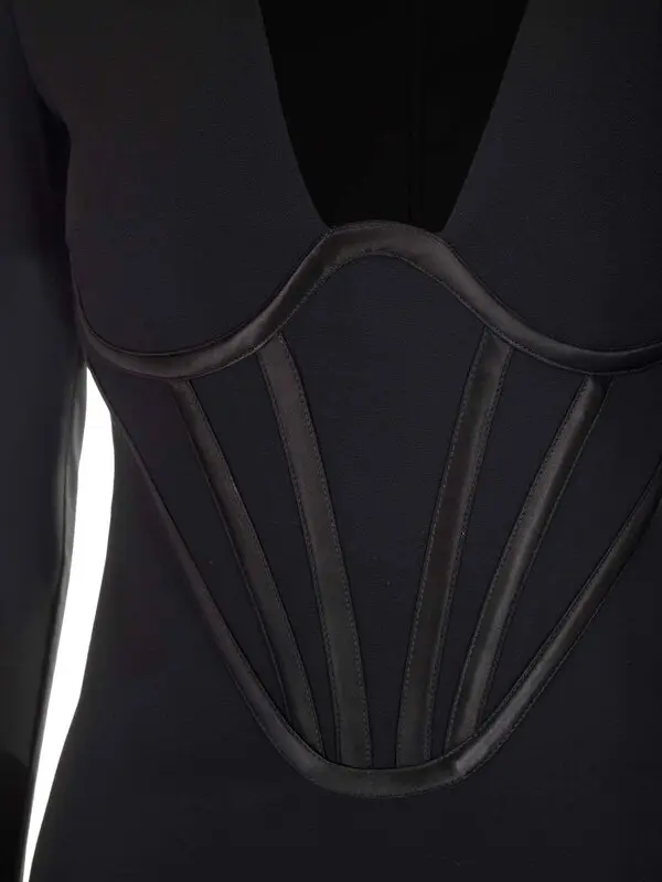 Versace V-neck Corset Cocktail Dress