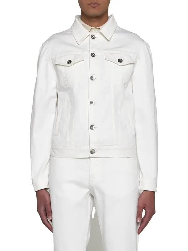 Brunello Cucinelli Buttoned Slim-fit Denim Jacket - White
