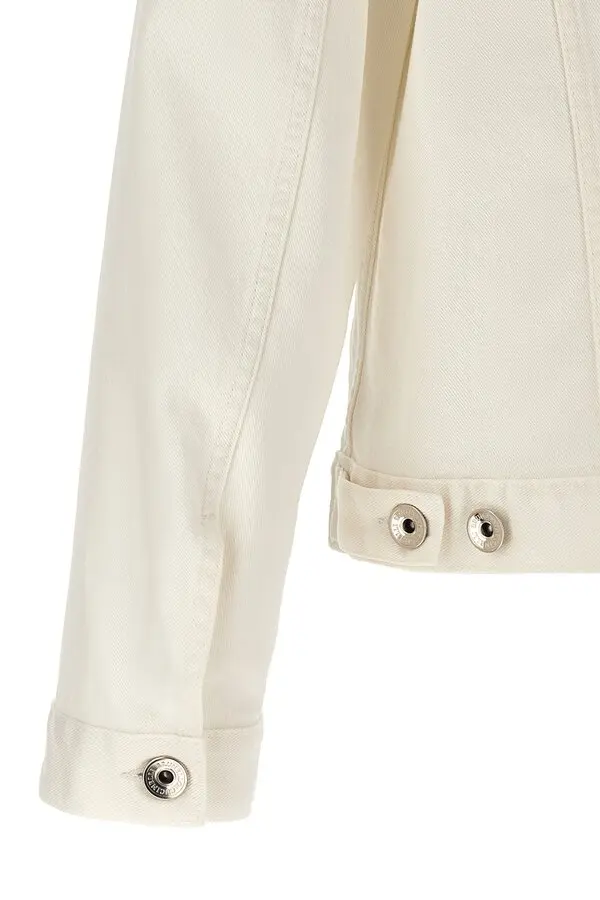 Brunello Cucinelli Buttoned Slim-fit Denim Jacket - White