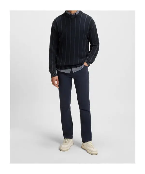 Hugo Boss Ribbed Crew Neck Sweater - Black
