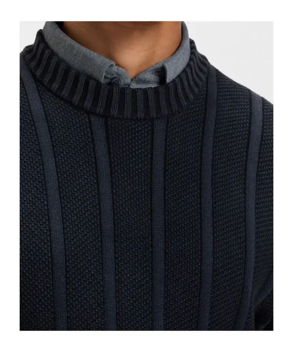 Hugo Boss Ribbed Crew Neck Sweater - Black