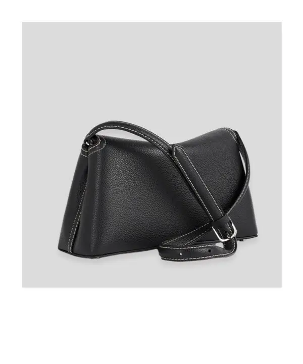 TOTEME Logo Plaque Foldover Top Handle Bag - Black