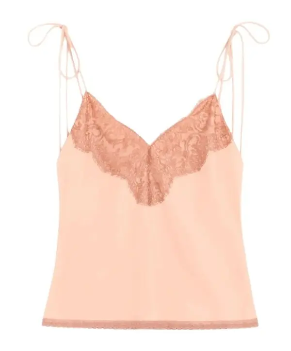 Valentino Garavani Sleeveless Lace Trim Top - Nude
