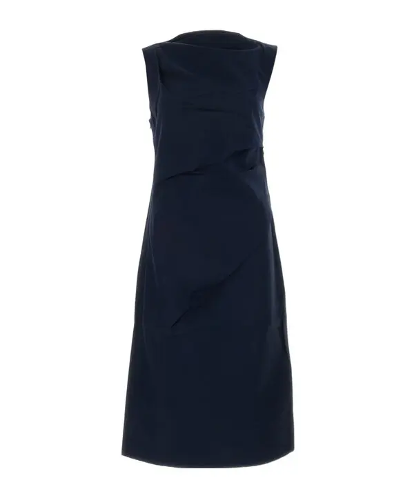 Co Name' Draped Midi Dress - Black